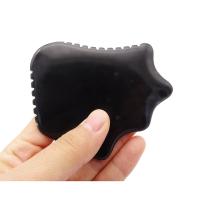China Natural Black Obsidian Gua Sha Board for Face Back Massage Relax Therapy Guasha Tool Skincare Scraping for sale