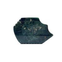 China Portable Handcarved Natural Grass Agate Guasha Stone Facial Massager for Skin Care for sale