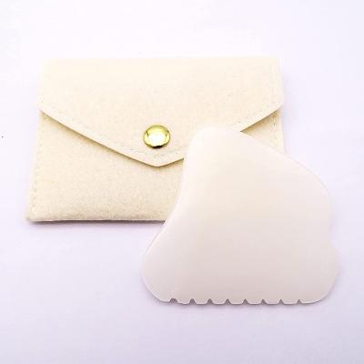 China Body Massager Portable Handheld Afghan White Jade Gua Sha Board for Customizable Face and Body Skincare for sale