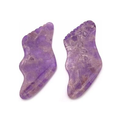 China Facial Massage Amethyst Gua Sha Scraping Tool for Natural Body Massage for sale