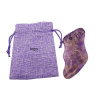 China Facial Massage Amethyst Gua Sha Scraping Tool for Natural Body Massage for sale