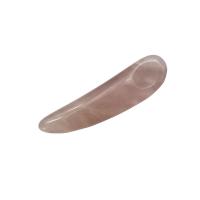 China Rose Quartz Spoon for Gua Sha and Cosmetics Beauty Wand Applicator Spatula for sale