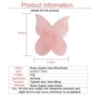China Facial Massager Butterfly Shape Jade Guasha Massage Plate Natural Stone Gua Sha Scraper for Neck Body Acupuncture Spa for sale