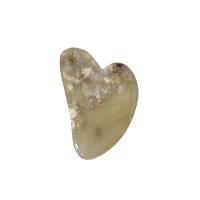 China Natural Hand Repair Jade Heart Shaped Facial Gua Sha Massage Sakura Agate Facial Scraping for Physical Therapy for sale