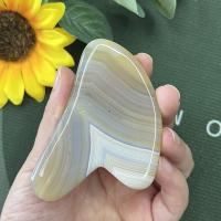 China Striped Agate Jade Heart Shaped Scraping Gua Sha Massage for Hand Repair and Natural Skin Lifting for sale