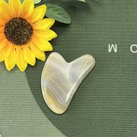 China Striped Agate Jade Heart Shaped Scraping Gua Sha Massage for Hand Repair and Natural Skin Lifting for sale