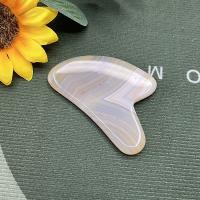 China Striped Agate Jade Heart Shaped Scraping Gua Sha Massage for Hand Repair and Natural Skin Lifting for sale