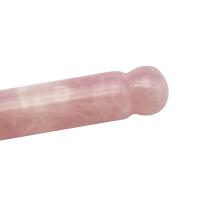 China OEM ODM Natural Rose Quartz Guasha Massage Stick Needle Muscle Relief Body Gua Sha Massager Point Roller Guasha Tool for sale