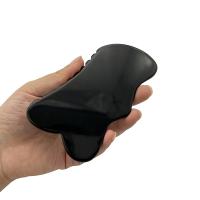 China Facial Massager Obsidian Guasha Beautiful Massage Scraping Black Obsidian Face Massager Acupuncture Gua Sha Eye Face Board SPA Tool for sale