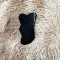 China Facial Massager Obsidian Guasha Beautiful Massage Scraping Black Obsidian Face Massager Acupuncture Gua Sha Eye Face Board SPA Tool for sale
