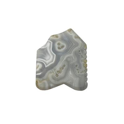 China Grey Agate Facial Guasha Skin Lifting Firming Natural Hand Healing Jade Gua Sha Massage Tool for Facial and Skin Firming for sale
