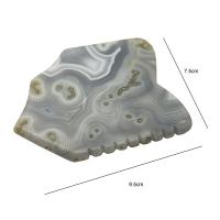 China Grey Agate Facial Guasha Skin Lifting Firming Natural Hand Healing Jade Gua Sha Massage Tool for Facial and Skin Firming for sale