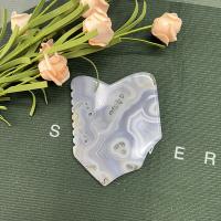 China Grey Agate Facial Guasha Skin Lifting Firming Natural Hand Healing Jade Gua Sha Massage Tool for Facial and Skin Firming for sale
