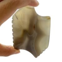 China Grey Agate Guasha Scraping Stone Portable Body Massager for Natural Jade Gua Sha and Skin Lifting for sale
