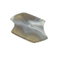 China Grey Agate Guasha Scraping Stone Portable Body Massager for Natural Jade Gua Sha and Skin Lifting for sale