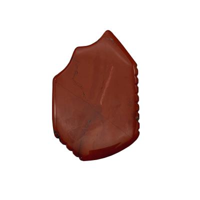 China Red Jasper Facial Guasha Skin Lifting Firming Natural Hand Healing Jade Gua Sha Facial Massage Tool Portable and Handheld for sale