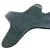 China Timing Control Function Dark Green Nephrite Gua Sha Stone for Body Care and Fatigue Relief Portable Design for sale