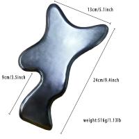China Body Care Products Gua Sha Board Logo Support custom Custom Logo Polygonal Black Bianstone Jade Massage Tool for sale