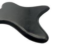 China Body Care Products Gua Sha Board Logo Support custom Custom Logo Polygonal Black Bianstone Jade Massage Tool for sale