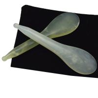 China Yellow Spoon Shape Acupuncture Point Massage Pen Xiuyan Jade Stick Eye Massager Pen with and Acceptable OEM/ODM Service for sale