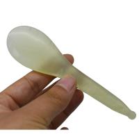 China Yellow Spoon Shape Acupuncture Point Massage Pen Xiuyan Jade Stick Eye Massager Pen with and Acceptable OEM/ODM Service for sale