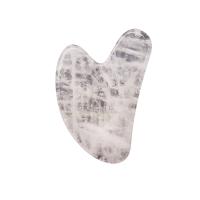 China Facial Massage Heart Shape White Crystal Gua Sha Stone for SPA Acupuncture Therapy at Traditional Chinese Medicine Center for sale