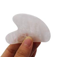 China Facial Massage Heart Shape White Crystal Gua Sha Stone for SPA Acupuncture Therapy at Traditional Chinese Medicine Center for sale