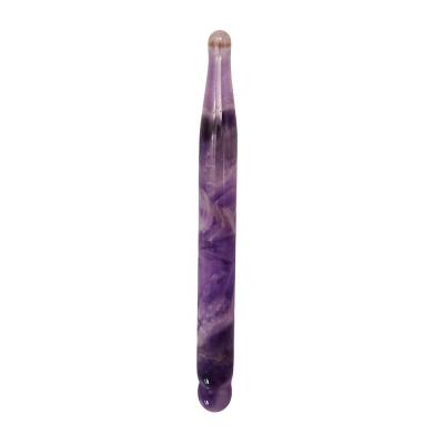 China Thin Face Gua sha Tools Natural Amethyst Acupressure Guasha Massage Therapy Pen for Full Body Deep Tissue Pain Relief for sale