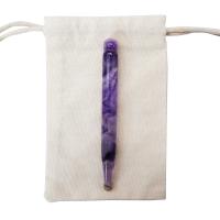 China Thin Face Gua sha Tools Natural Amethyst Acupressure Guasha Massage Therapy Pen for Full Body Deep Tissue Pain Relief for sale