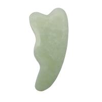 China Customized Logo Green Natural Spa Gua Sha Scalp Massage Tool for Scraping Facial and Body Skin Polished Guasha Face Massagers for sale
