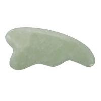 China Customized Logo Green Natural Spa Gua Sha Scalp Massage Tool for Scraping Facial and Body Skin Polished Guasha Face Massagers for sale