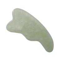 China Customized Logo Green Natural Spa Gua Sha Scalp Massage Tool for Scraping Facial and Body Skin Polished Guasha Face Massagers for sale