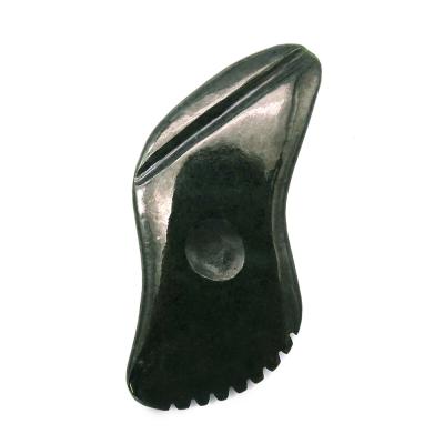 China Natural Dark Green Nephrite Jade Gua Sha Body Massage Tools Traditional Scraping for Complete Body 11.8cm*6cm*0.9cm for sale
