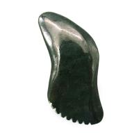 China Natural Dark Green Nephrite Jade Gua Sha Body Massage Tools Traditional Scraping for Complete Body 11.8cm*6cm*0.9cm for sale