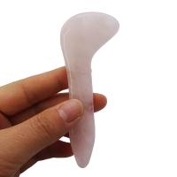 China 2024 Product Polished Technical Natural Pink Rose Quartz Jade Gua Sha Massage Tool for Facial Massage Gift Box MOQ 100PCS for sale