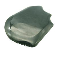 China 2024 Trend Products Natural Jade Stone Guasha Tool for Face and Body Scraping Board Dark Green Nephrite Massage Area for sale