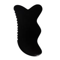 China Gua Sha Massage Tool Natural Black Bian Stone Guasha Tool for Foot Neck Back Face Massage for sale