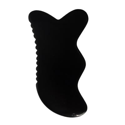 China Gua Sha Massage Tool Natural Black Bian Stone Guasha Tool for Foot Neck Back Face Massage for sale