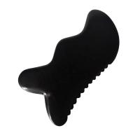 China Gua Sha Massage Tool Natural Black Bian Stone Guasha Tool for Foot Neck Back Face Massage for sale