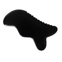 China Gua Sha Massage Tool Natural Black Bian Stone Guasha Tool for Foot Neck Back Face Massage for sale