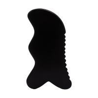 China Gua Sha Massage Tool Natural Black Bian Stone Guasha Tool for Foot Neck Back Face Massage for sale