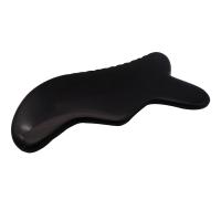 China Gua Sha Massage Tool Natural Black Bian Stone Guasha Tool for Foot Neck Back Face Massage for sale