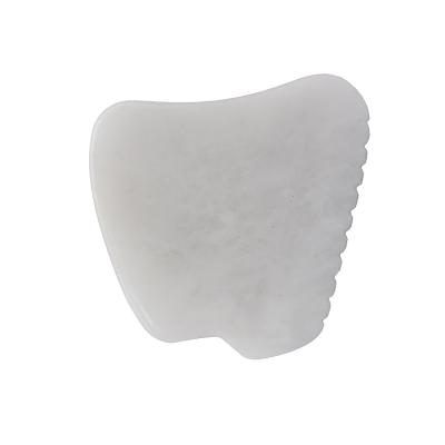 China Musical Function White Jade Gua Sha Massage Tool for SPA Therapy Polished Natural Jade Stone Facial Massage Guasha Tool for sale