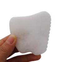 China Musical Function White Jade Gua Sha Massage Tool for SPA Therapy Polished Natural Jade Stone Facial Massage Guasha Tool for sale
