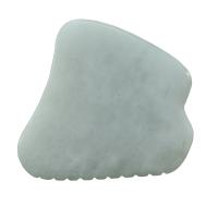 China Musical Function White Jade Gua Sha Massage Tool for SPA Therapy Polished Natural Jade Stone Facial Massage Guasha Tool for sale