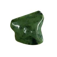 China Body Massager Green Nephrite Jade Gua Sha Scraping Massage Tool for Facial Tension Release and Self Help for sale
