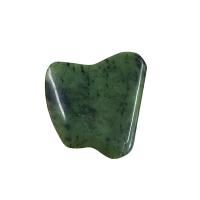China Body Massager Green Nephrite Jade Gua Sha Scraping Massage Tool for Facial Tension Release and Self Help for sale