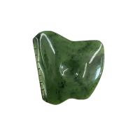 China Body Massager Green Nephrite Jade Gua Sha Scraping Massage Tool for Facial Tension Release and Self Help for sale