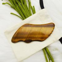 China Crafted Hand Made Gua Sha Natural Tiger Eye Skin Massager for Face Eyes Neck Nody Muscle Relaxation OEM ODM for sale