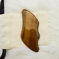 China Crafted Hand Made Gua Sha Natural Tiger Eye Skin Massager for Face Eyes Neck Nody Muscle Relaxation OEM ODM for sale